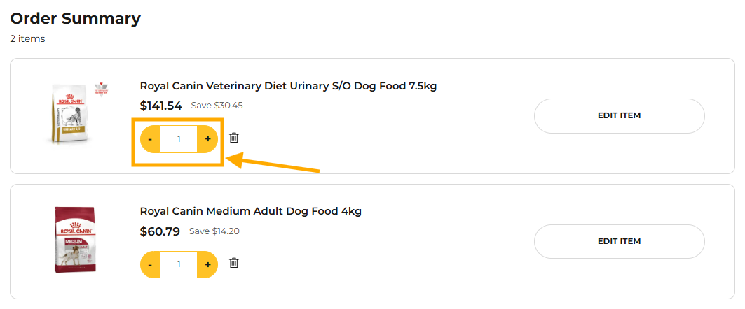 How to Update the Quantity of a Repeat Delivery – Petbarn